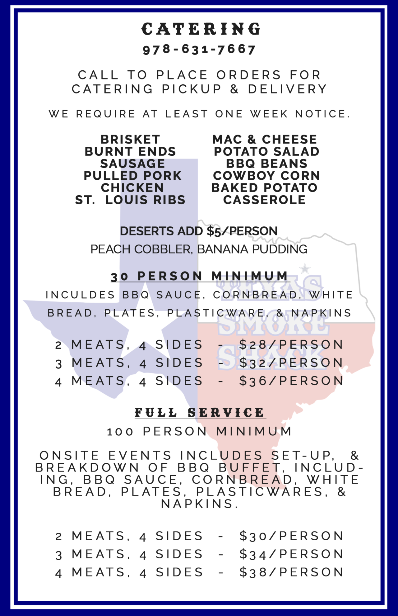BBQ Catering - BBQ TEXAS SMOKE SHACK